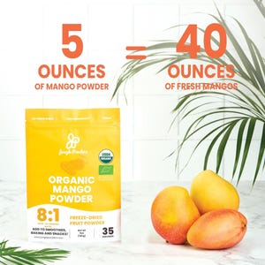 Jungle Powders Organic Mango Powder 5oz/141g, Freeze-dried Mango, 100% ...