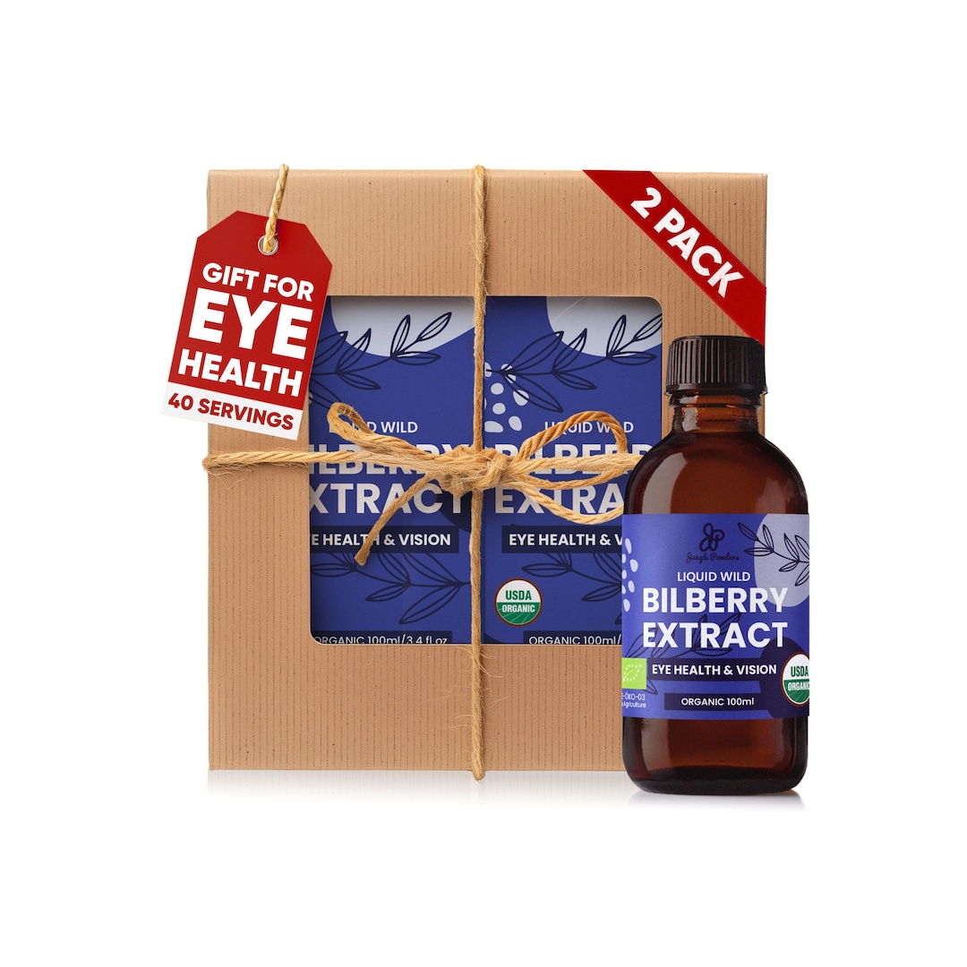 Gift for Grandpa - Wild Bilberry Extract for Eyes USDA Organic 2x3.4oz ...