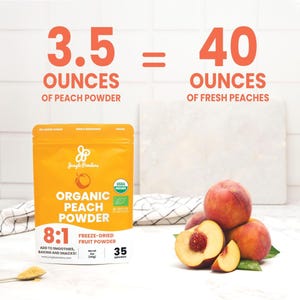 Jungle Powders Organic Peach Powder 5oz Bag/141g, Freeze-dried Peaches ...