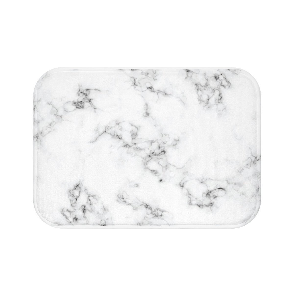 White Black Marble Bath Mat Light Stone Bathroom Rug - Etsy