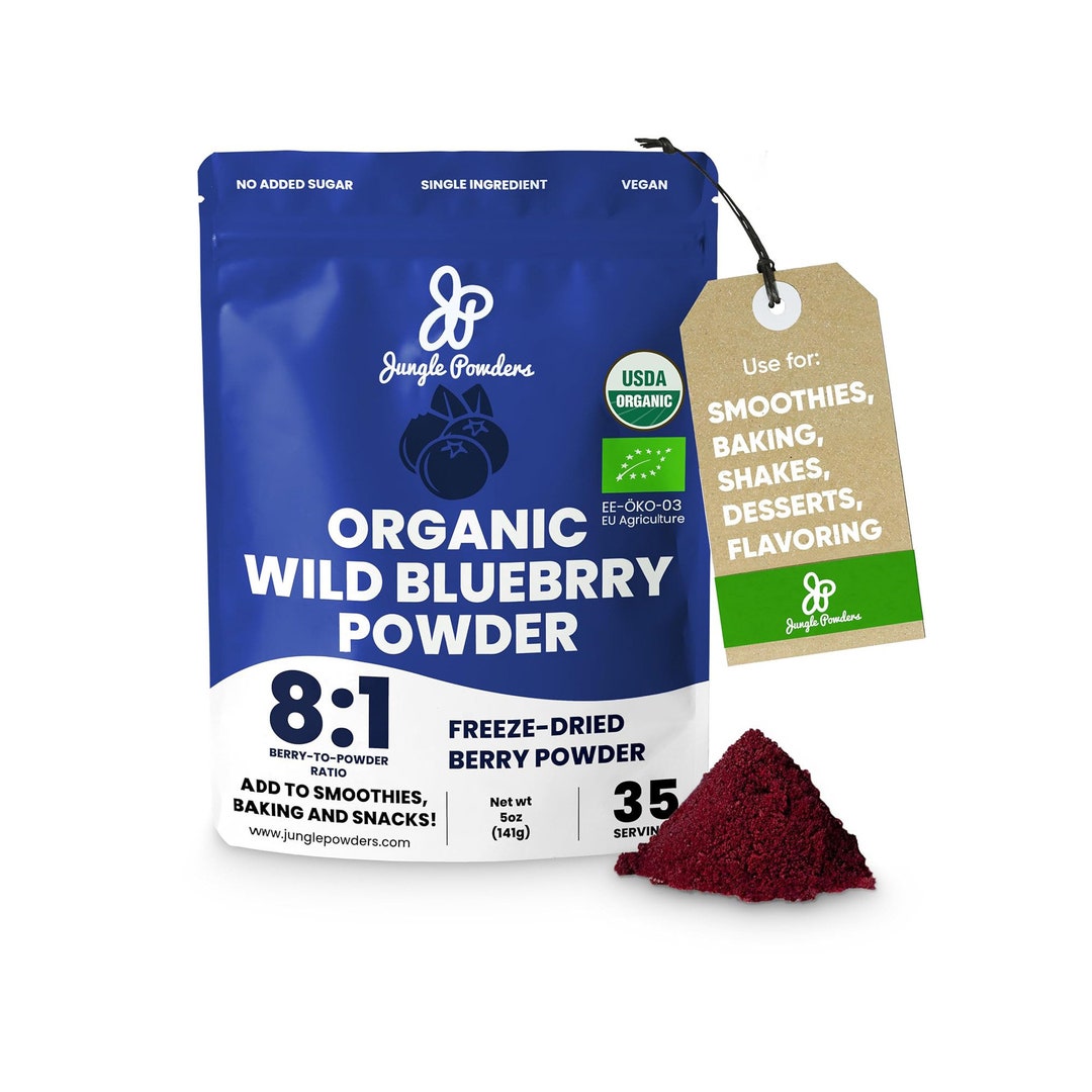 Jungle Powders Wild Blueberry Powder Organic 5 Ounce Bag - Anthocyanin ...