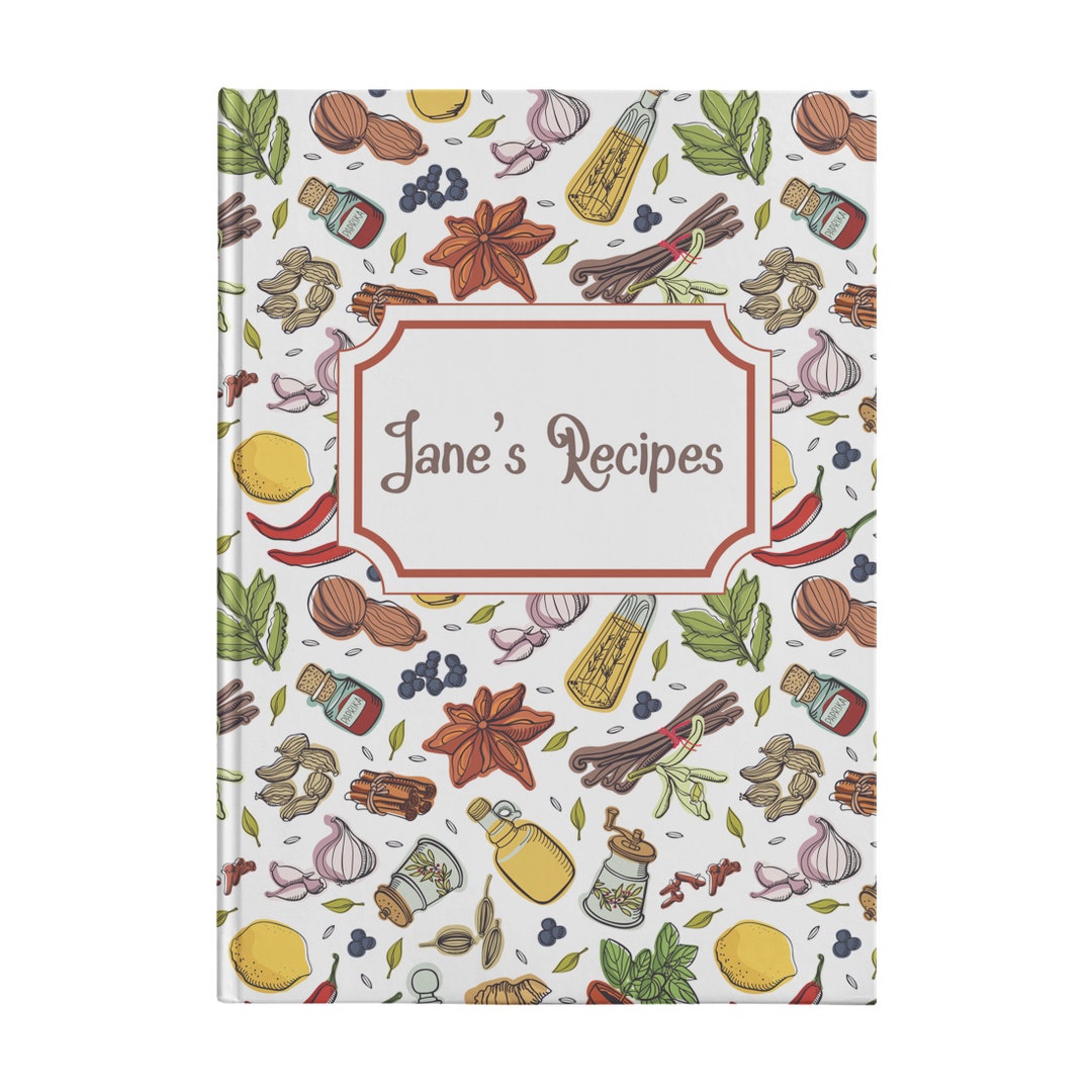 Personalized Recipe Journal Custom Cooking Diary Chefs Book Hardcover ...