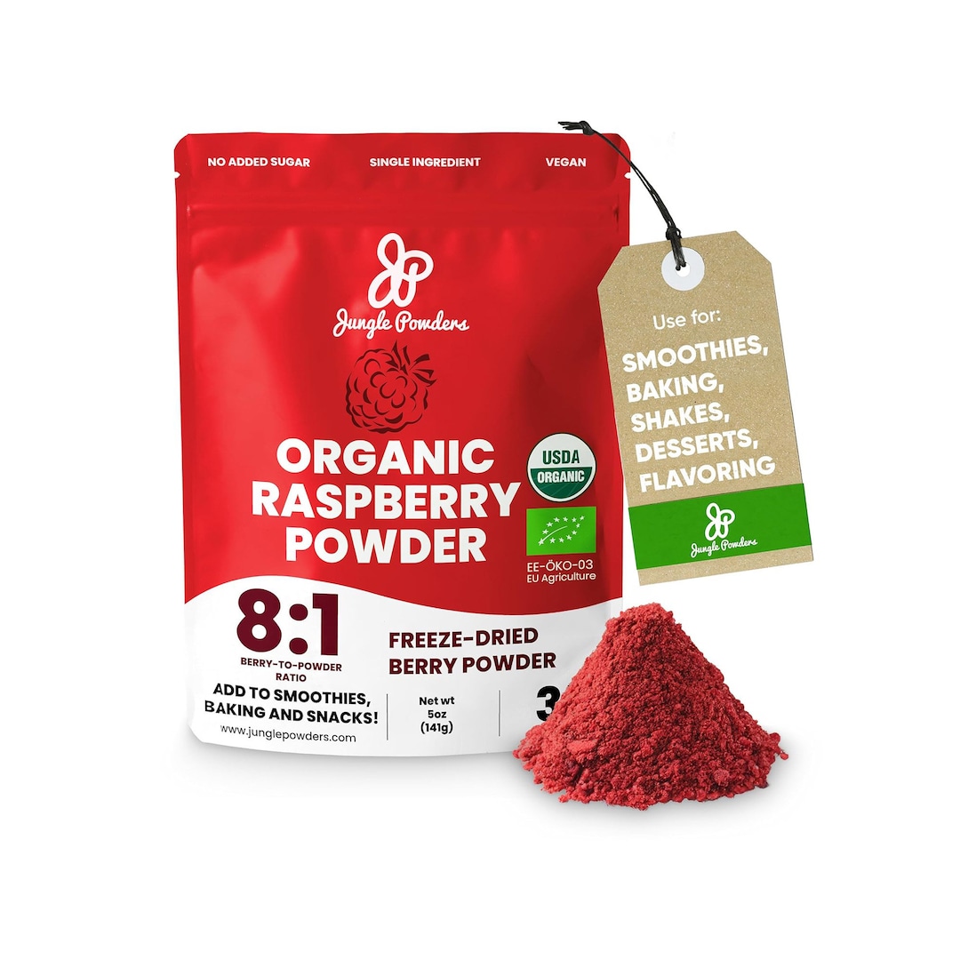 Jungle Powders Organic Raspberry Powder 5 Ounces USDA Organic Freeze ...