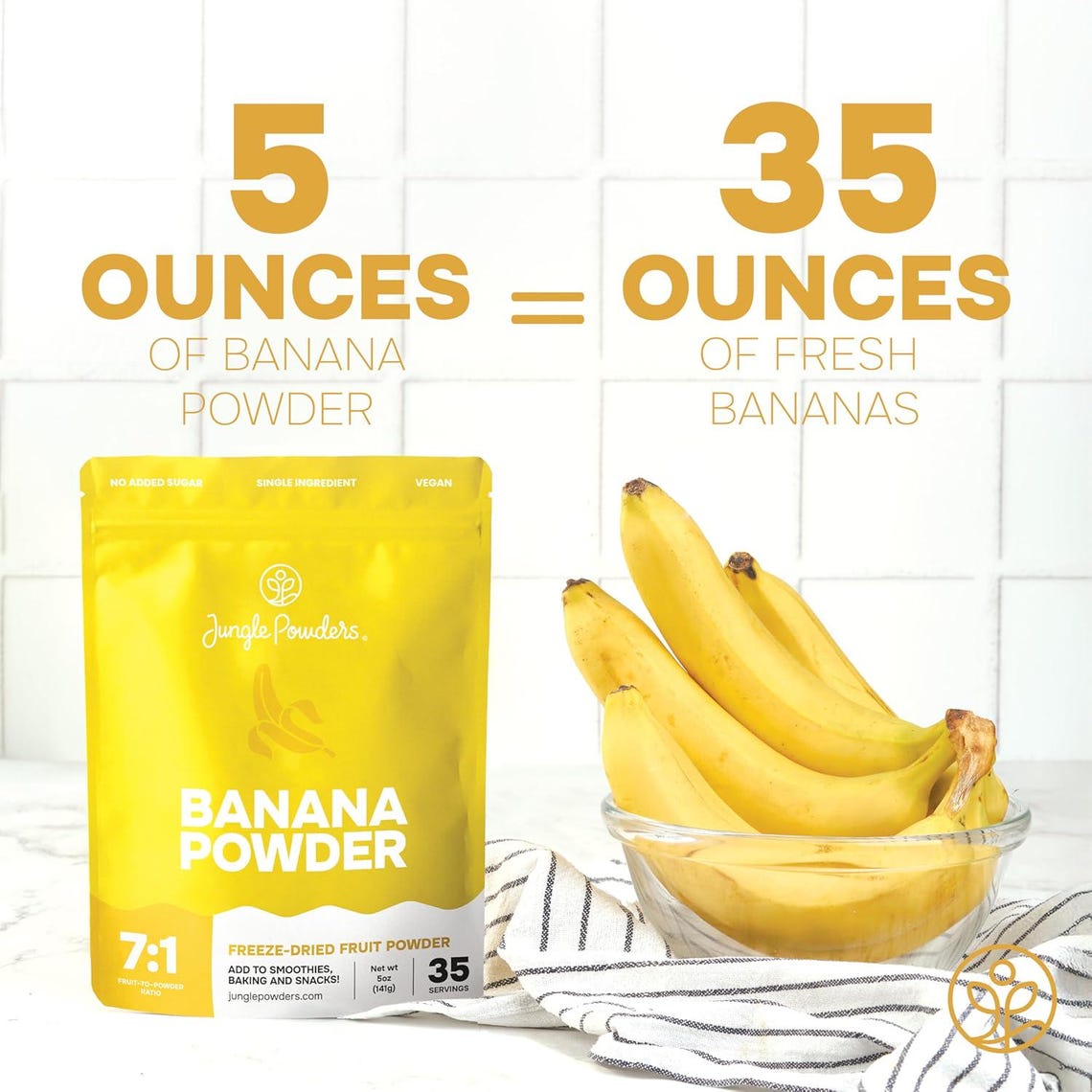 Jungle Powders Freeze Dried Banana Powder 5oz / 141g 100% Natural ...