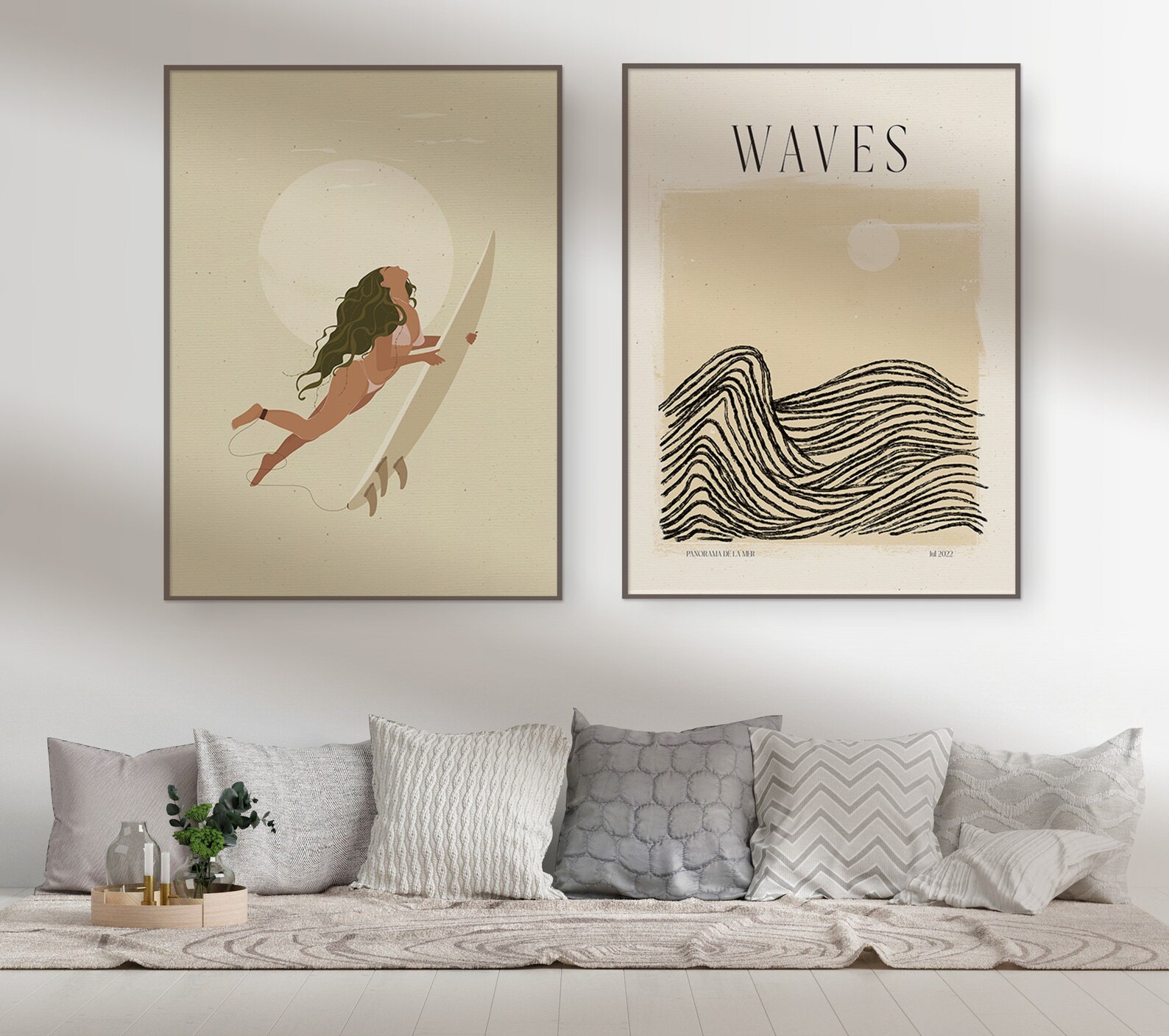 Minimalist Wave Print Big Wave Surf Decor Abstract Wall Art - Etsy