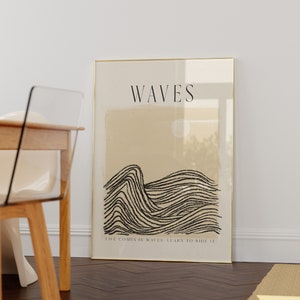 Minimalist Wave Print Big Wave Surf Decor Abstract Wall Art - Etsy