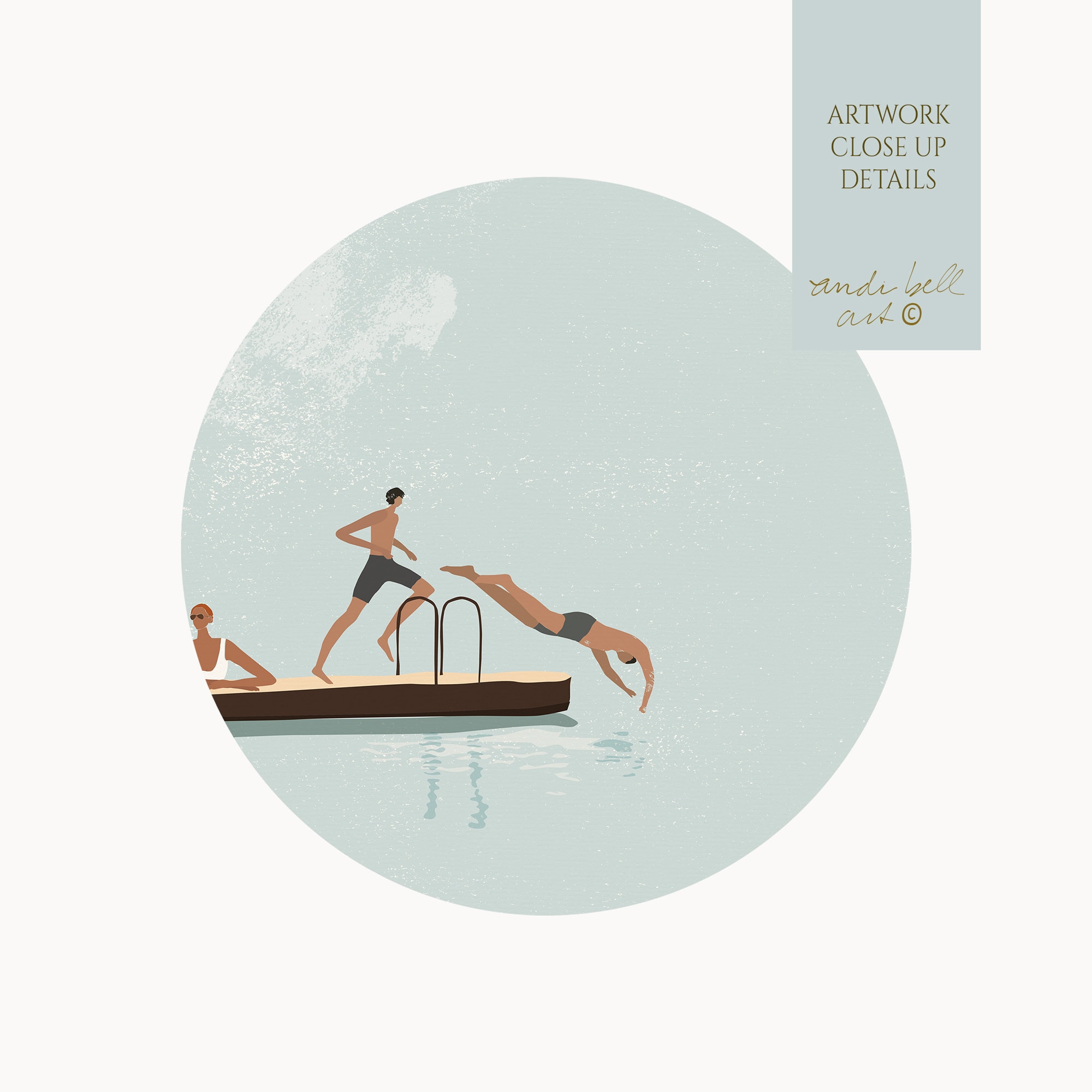 Swimmers Minimalist Artwork Swimming Pool Art Blue Aesthetic Poster ...