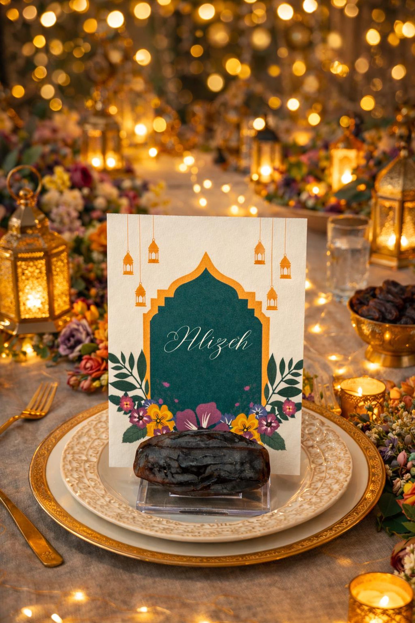 Ramadan Date Placement Cards Printable | Islamic Table Decor | Iftar ...