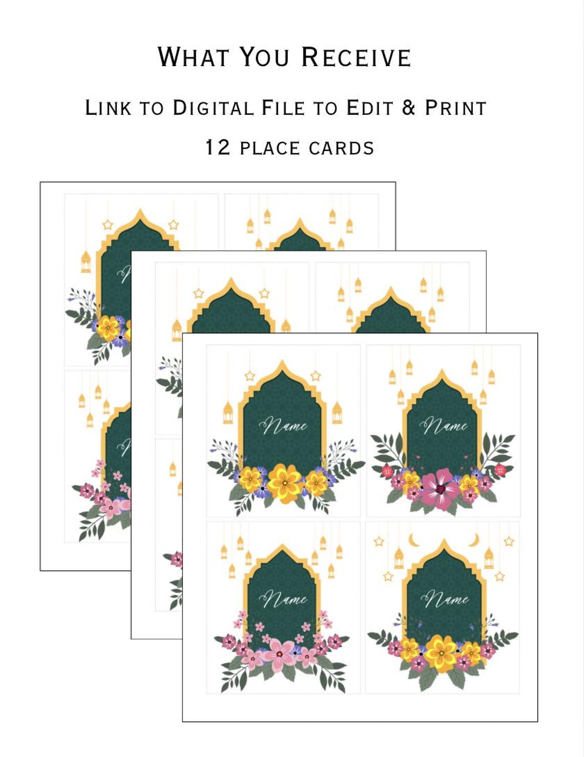 Ramadan Date Placement Cards Printable | Islamic Table Decor | Iftar ...