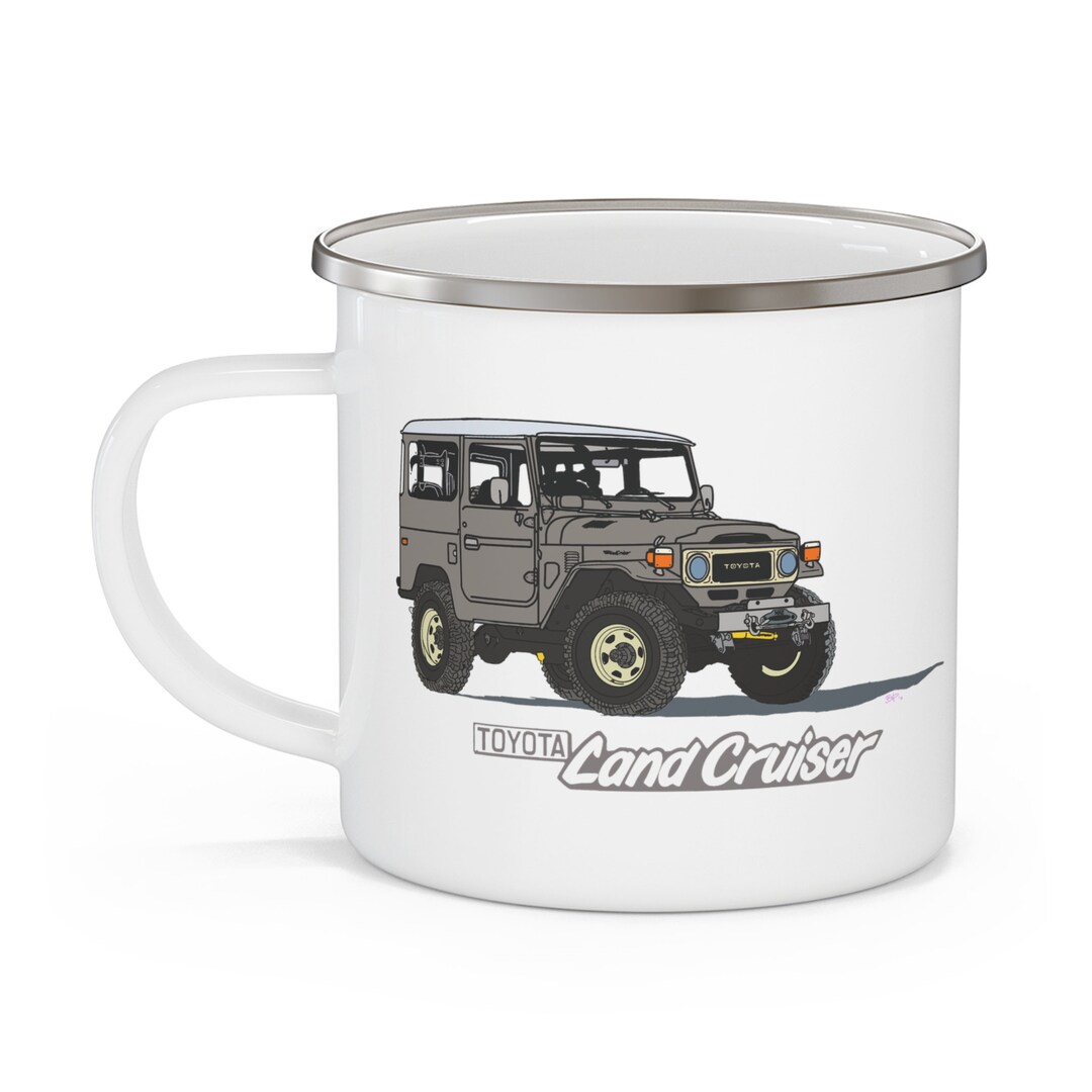 FJ40 Land Cruiser Enamel Camping Mug Coffee Cup - Reefmonkey Artist ...