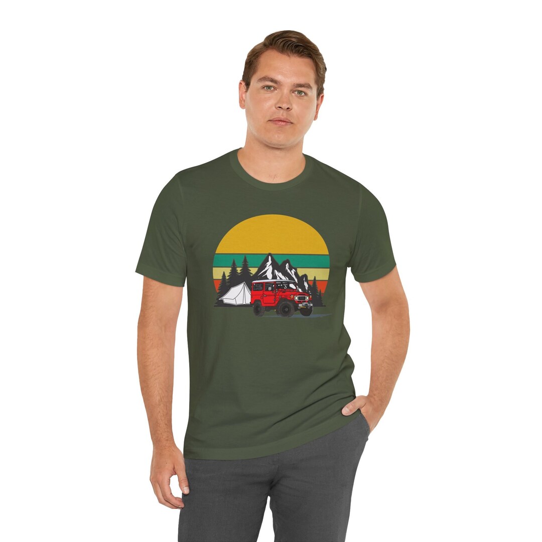 FJ40 Land Cruiser Sunset Camping Tee - Land Cruiser Gift - Reefmonkey ...