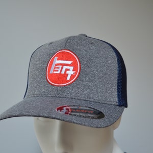 3 Stripe Hat TEQ Logo Hat, Fitted Premium Hat, Flexfit Melange Mesh ...