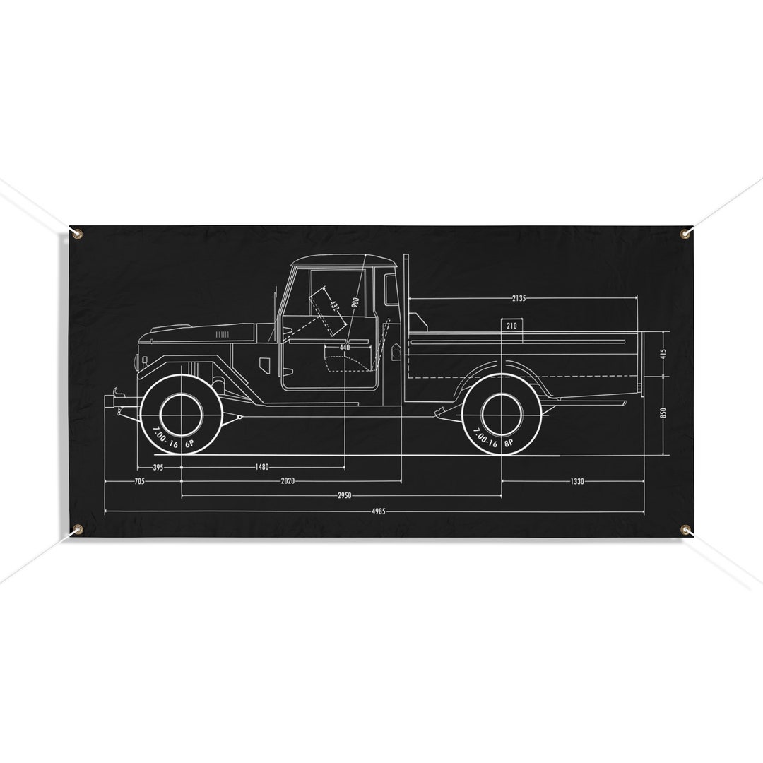 Land Cruiser FJ45 Diagram Large Wall Banner Garage Art - Reefmonkey - Etsy
