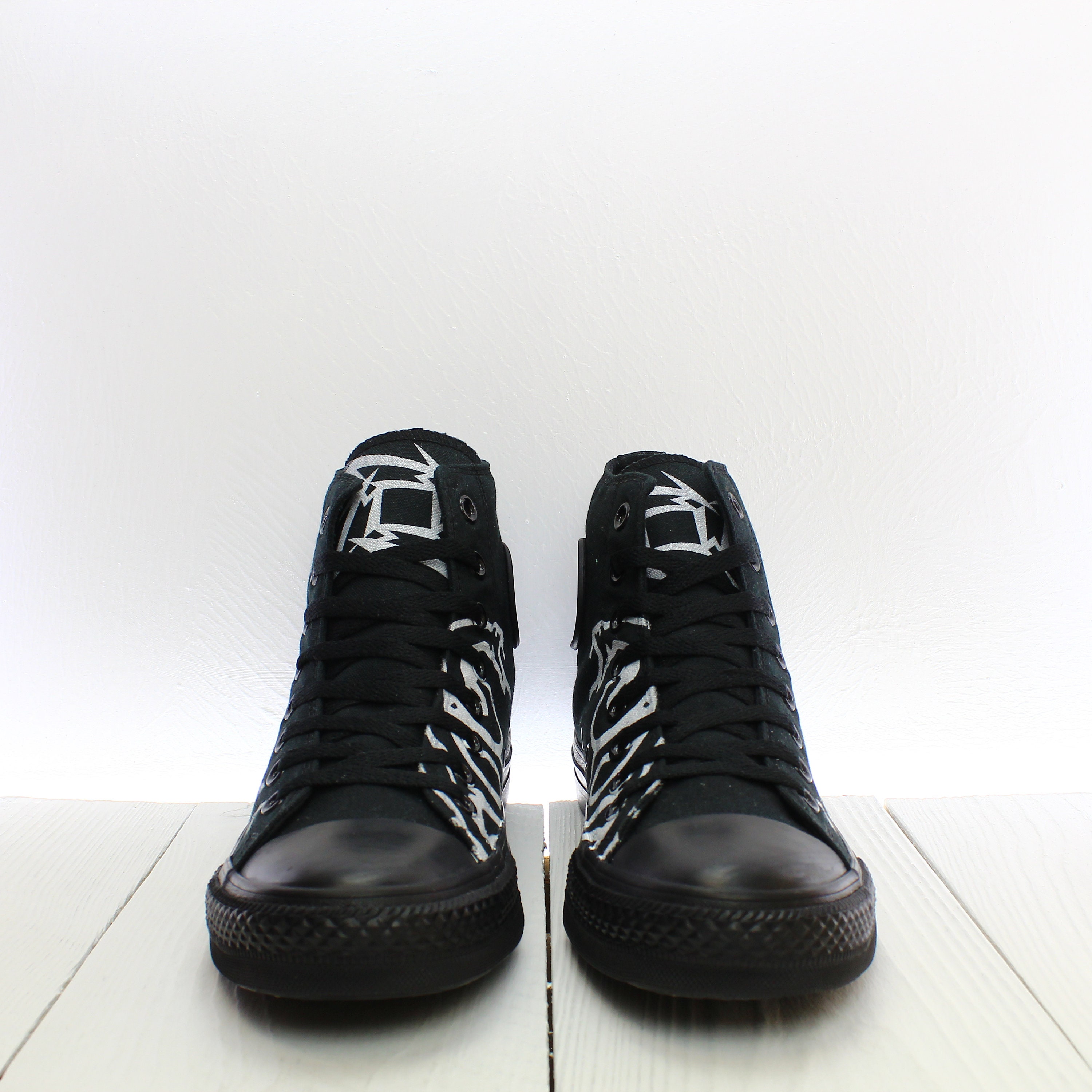 Of Wolf and men Custom Metallica Converse All Star Black High | Etsy