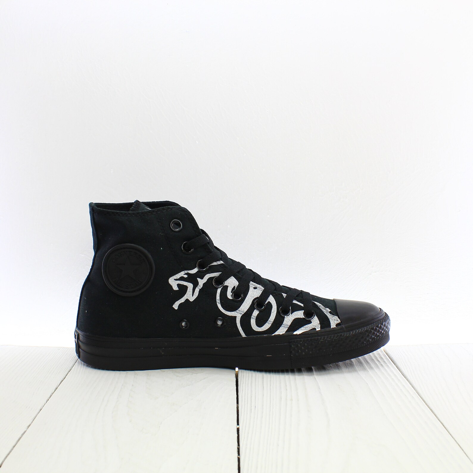 Of Wolf and men Custom Metallica Converse All Star Black High | Etsy