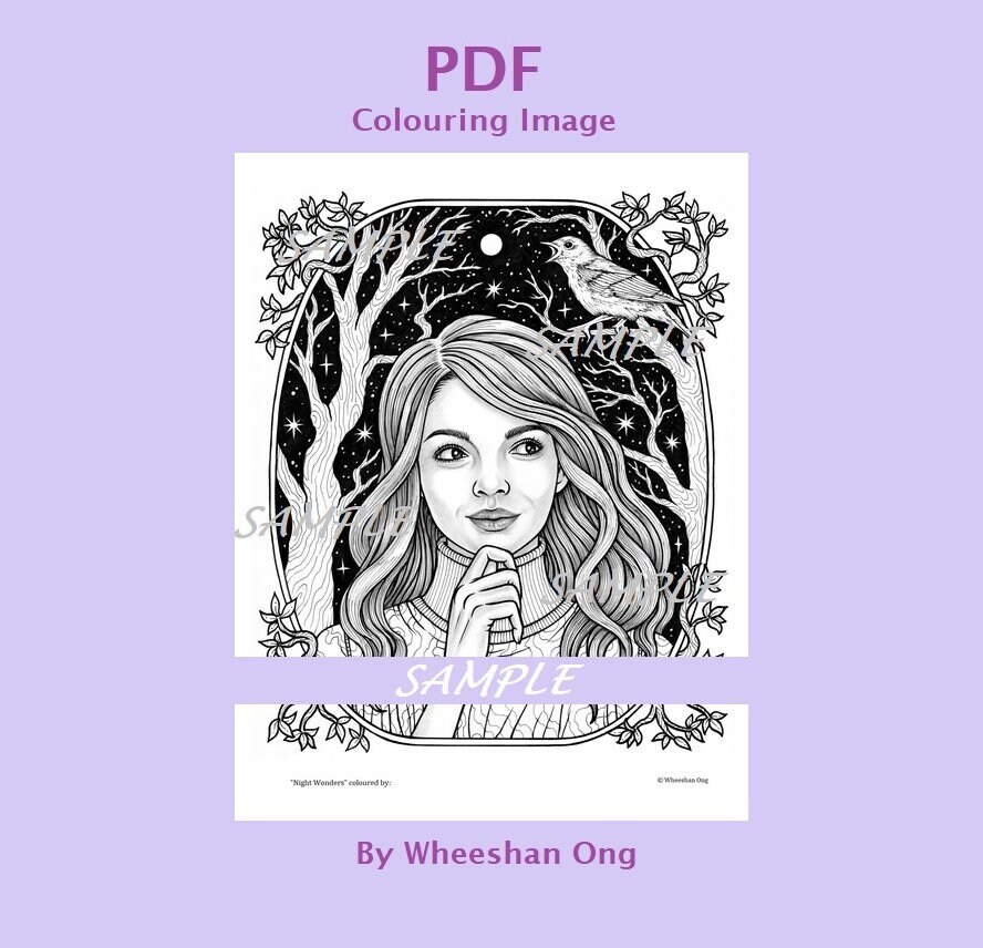 1 PDF Instant Download Colouring Page Nighting Gals Night Wonders by ...