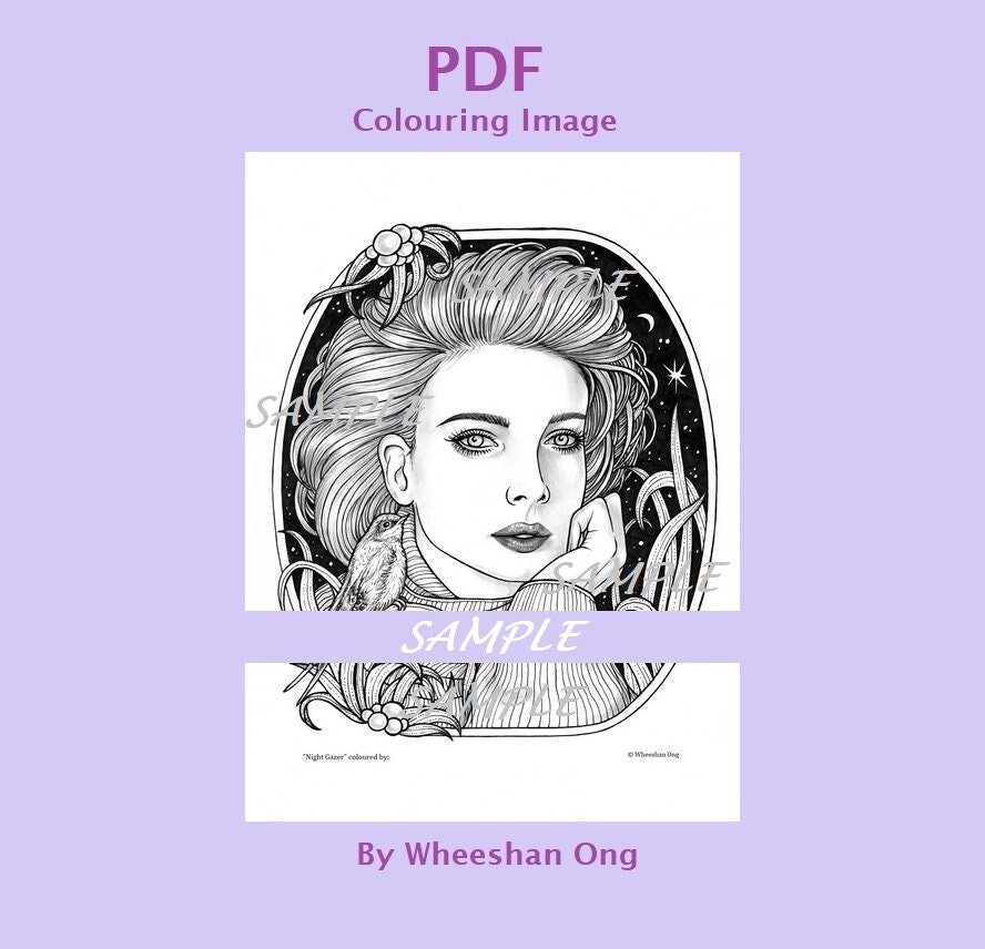 1 PDF Instant Download Colouring Page Nighting Gals Night Gazer by ...