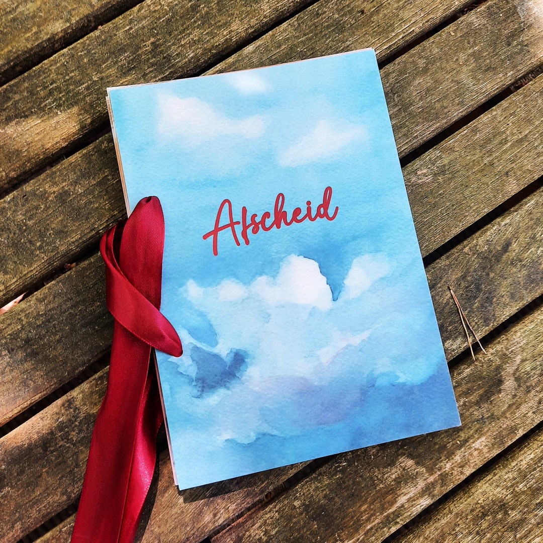 Unique COMFORT BOOK With FILL-IN CARDS incl. Covers and Ribbon Farewell ...