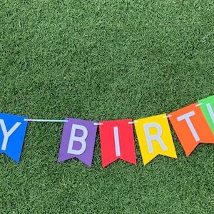 Happy Birthday Rainbow Banner - Happy Birthday Banner, Rainbow Birthday ...