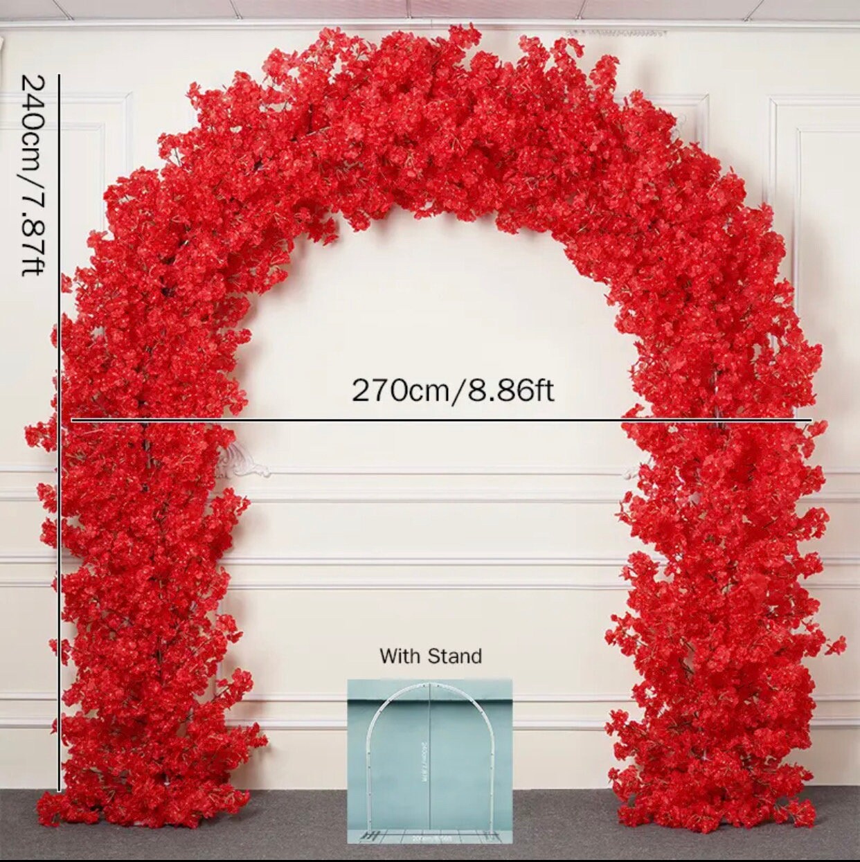 Red Floral Arch With Flowers, Flower Wedding Backdrop Arrangement - Etsy