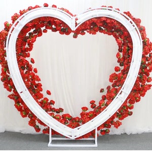 Red Heart Shape Floral Archflower Wedding Backdrop Arrangement - Etsy