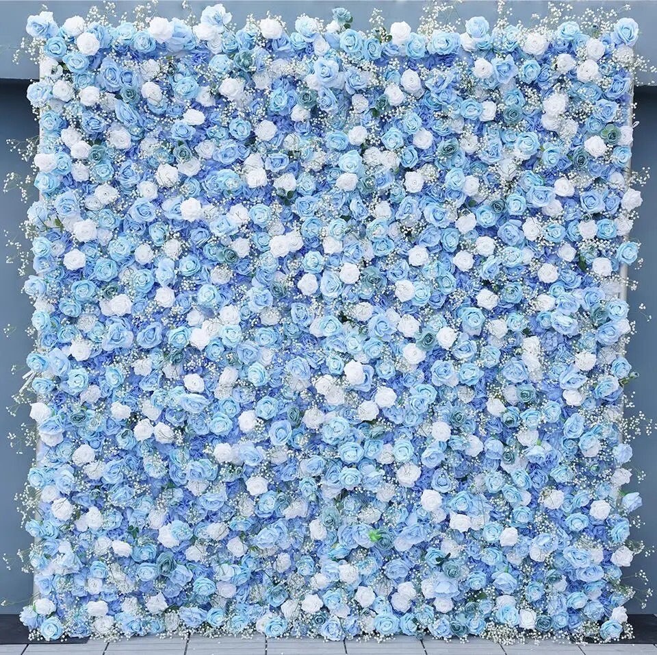 Blue 3D Artificial Flower Wallflower Wall Arrangementwedding ...
