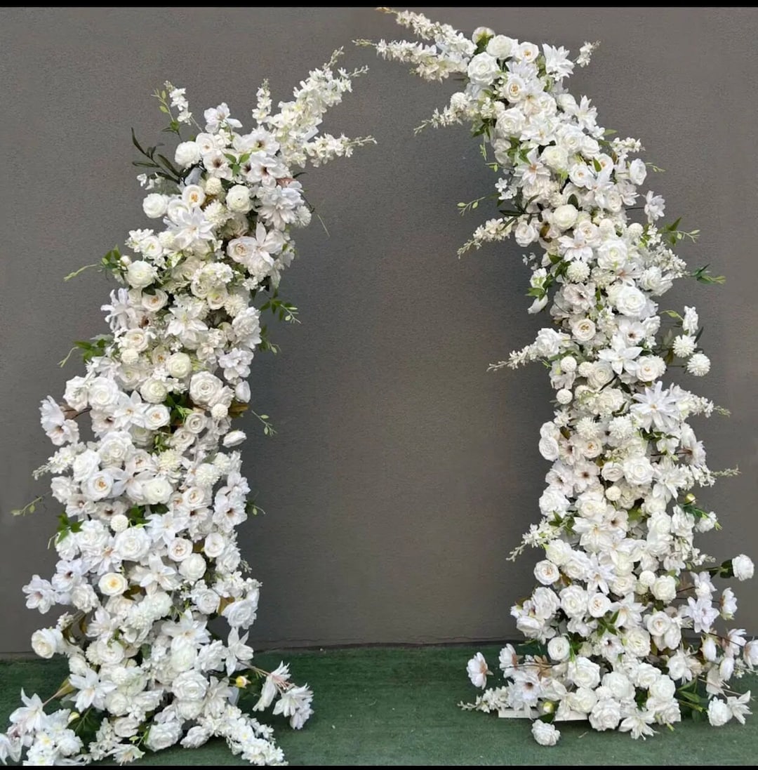2 Pcs Horn Arch With Flowerswedding Floral Backdrop Arrangement - Etsy