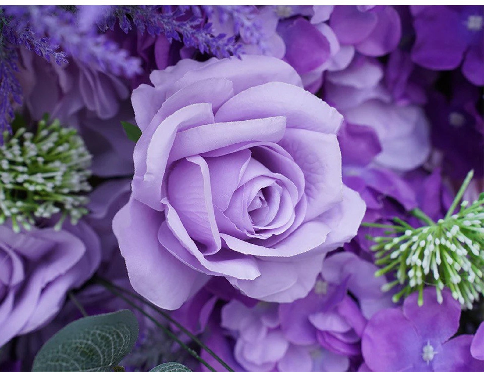 Purple 3D Artificial Flower Wallflower Wall - Etsy