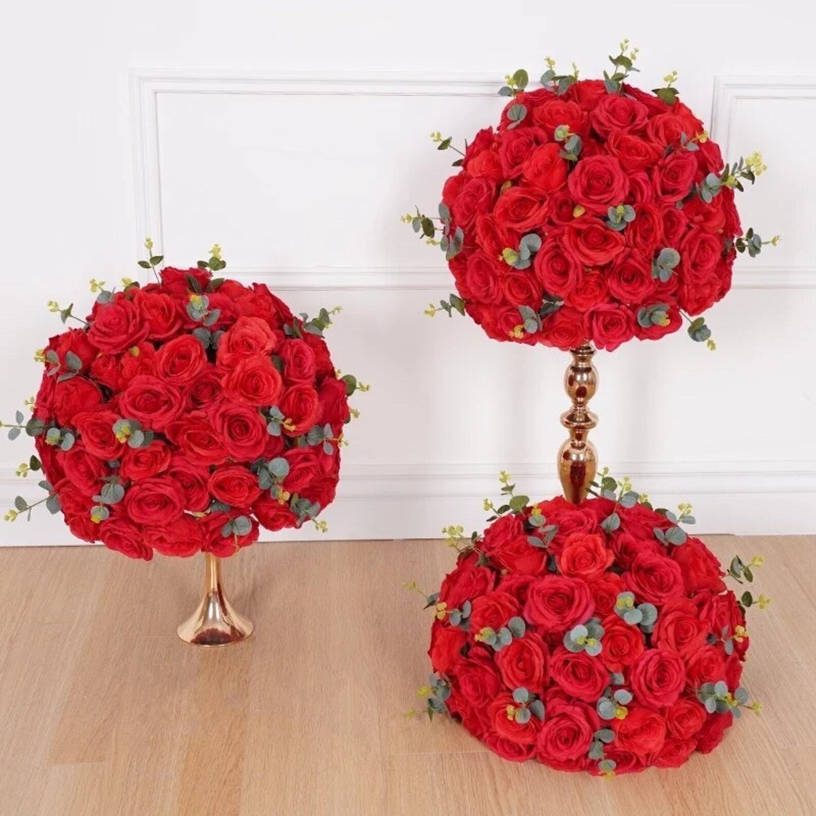 Red Flower Floral Arch With Leaves, Flower Runner Wedding Backdrop ...