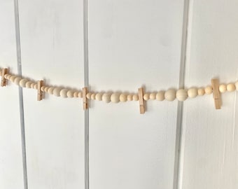 Colorful Beaded Garland With Clips , Kids Art Display , Nursery Decor ...