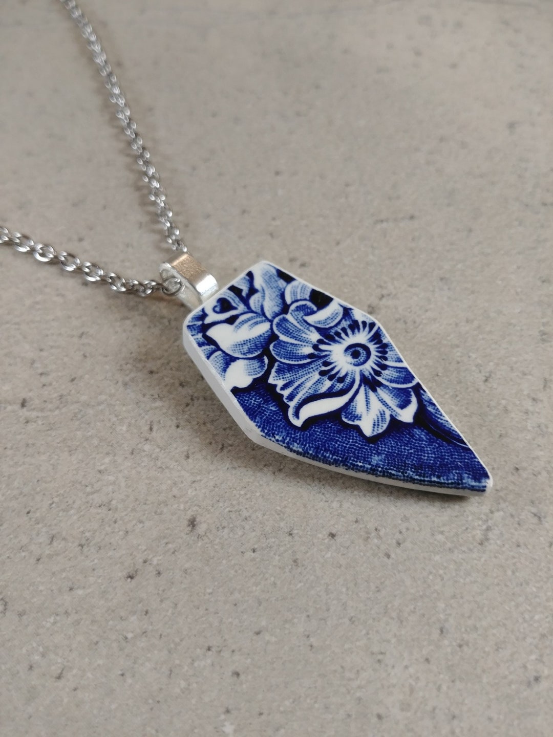 Broken China Necklace, Antique Chinese Jewelry, Broken Plate Jewelry ...