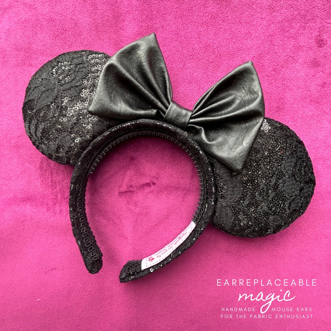 Black Lace Minnie Ears, Gothic Mickey Ears, Glamour Mouse Ears, Minnie ...