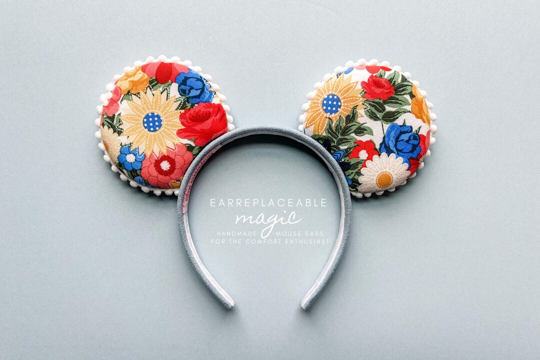 Floral Minnie Ears, Floral Mickey Ears, Minnie Ears, Flower Ears ...
