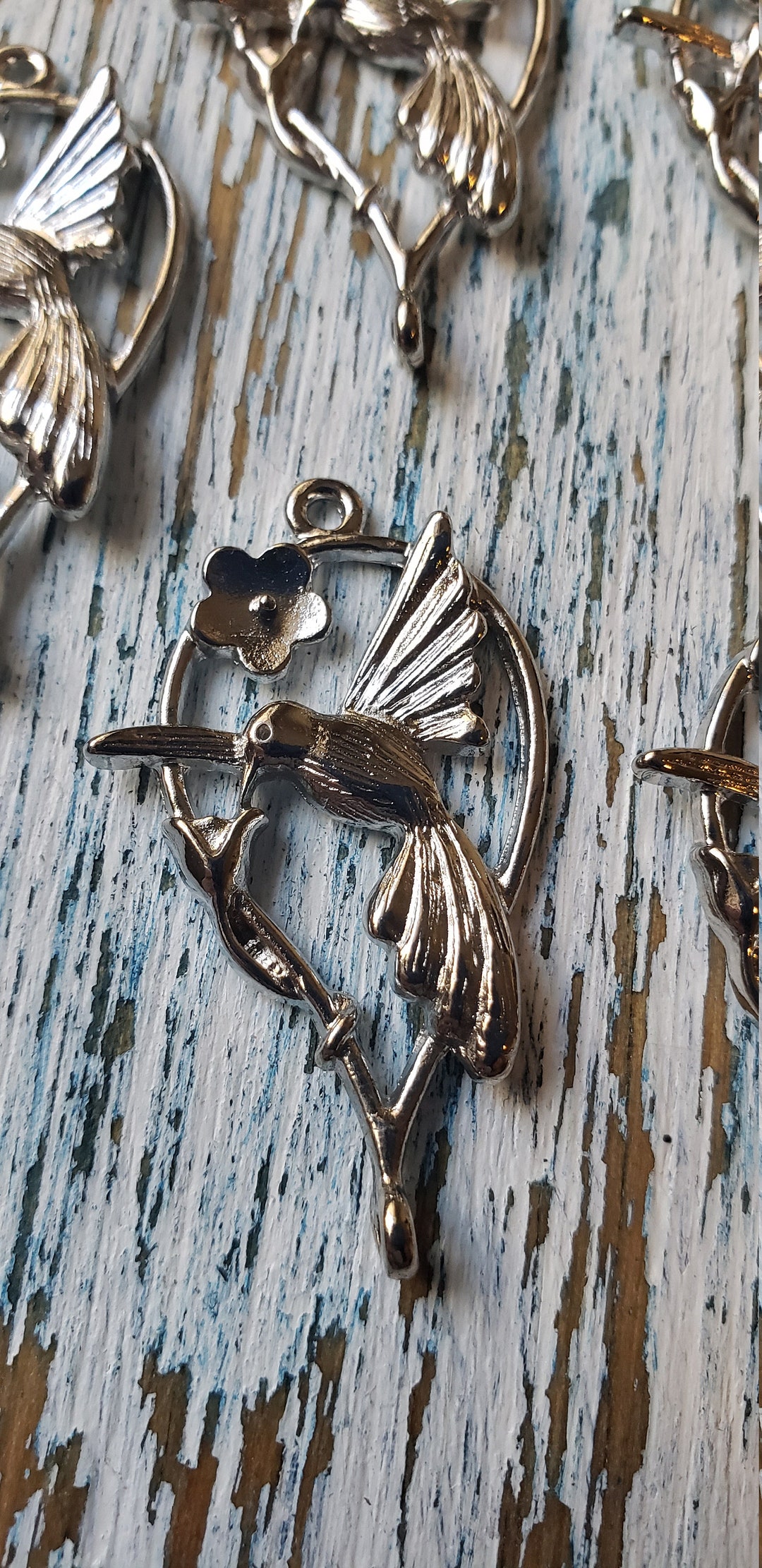 Hummingbird Vertical Link Jewelry Making Connectors Silver - Etsy