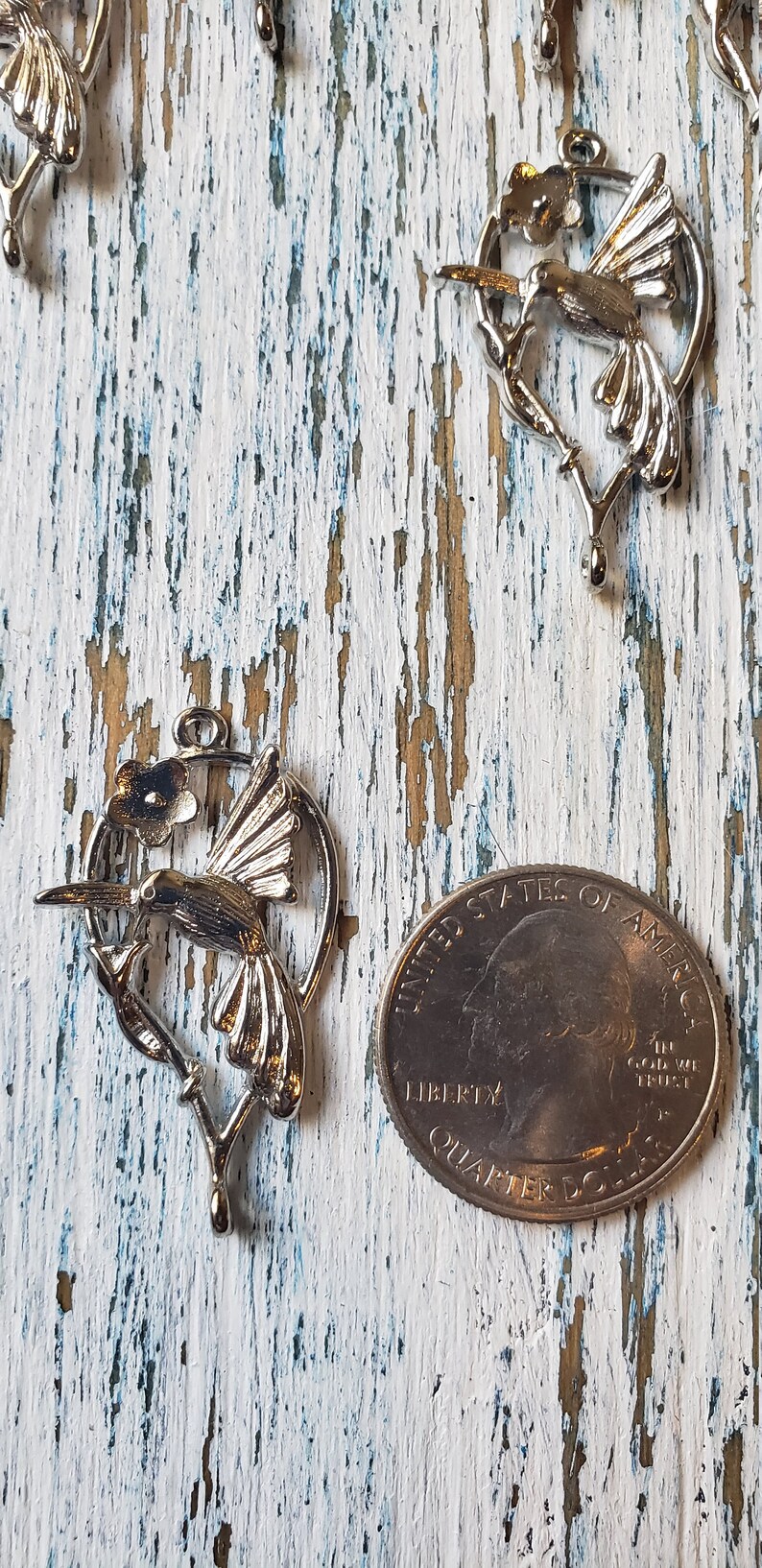 Hummingbird Vertical Link Jewelry Making Connectors Silver - Etsy