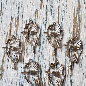 Hummingbird Vertical Link Jewelry Making Connectors Silver | Etsy