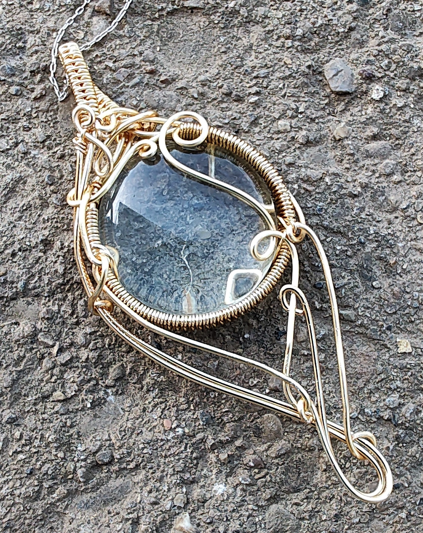Huge Beachy Gold Plated Copper Glass Crystal Magical Elven Elvish ...