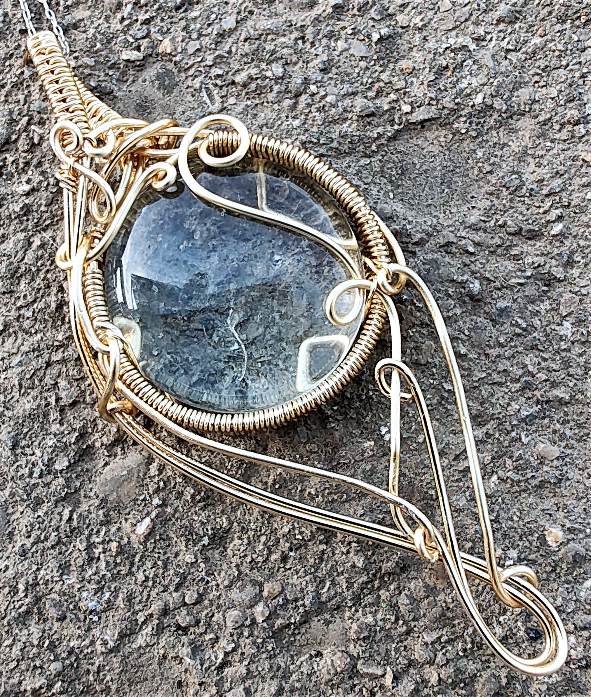 Huge Beachy Gold Plated Copper Glass Elven Elvish Crystal Mystical ...