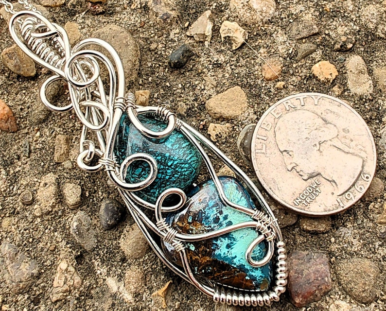 Top Rare Azurite Chrysocolla Reverse Teardrop Victorian Elven Elvish ...