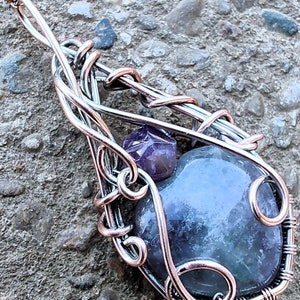 Rainbow Fluorite Heart Amethyst February Copper Elven Elvish Victorian ...