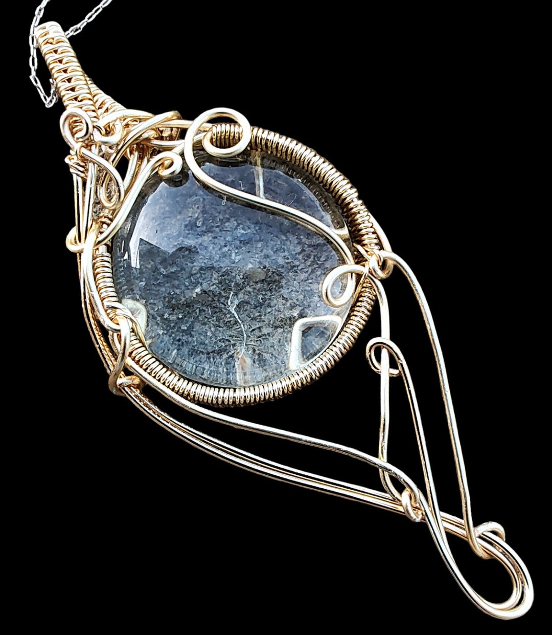 Huge Beachy Gold Plated Copper Glass Crystal Magical Elven Elvish ...