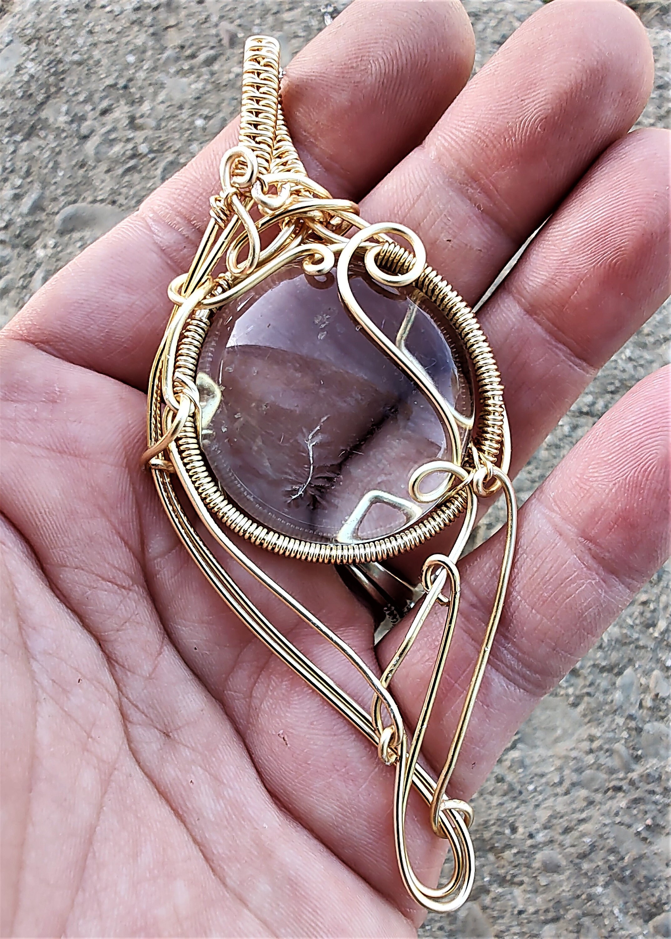 Huge Beachy Gold Plated Copper Glass Elven Elvish Crystal Mystical ...