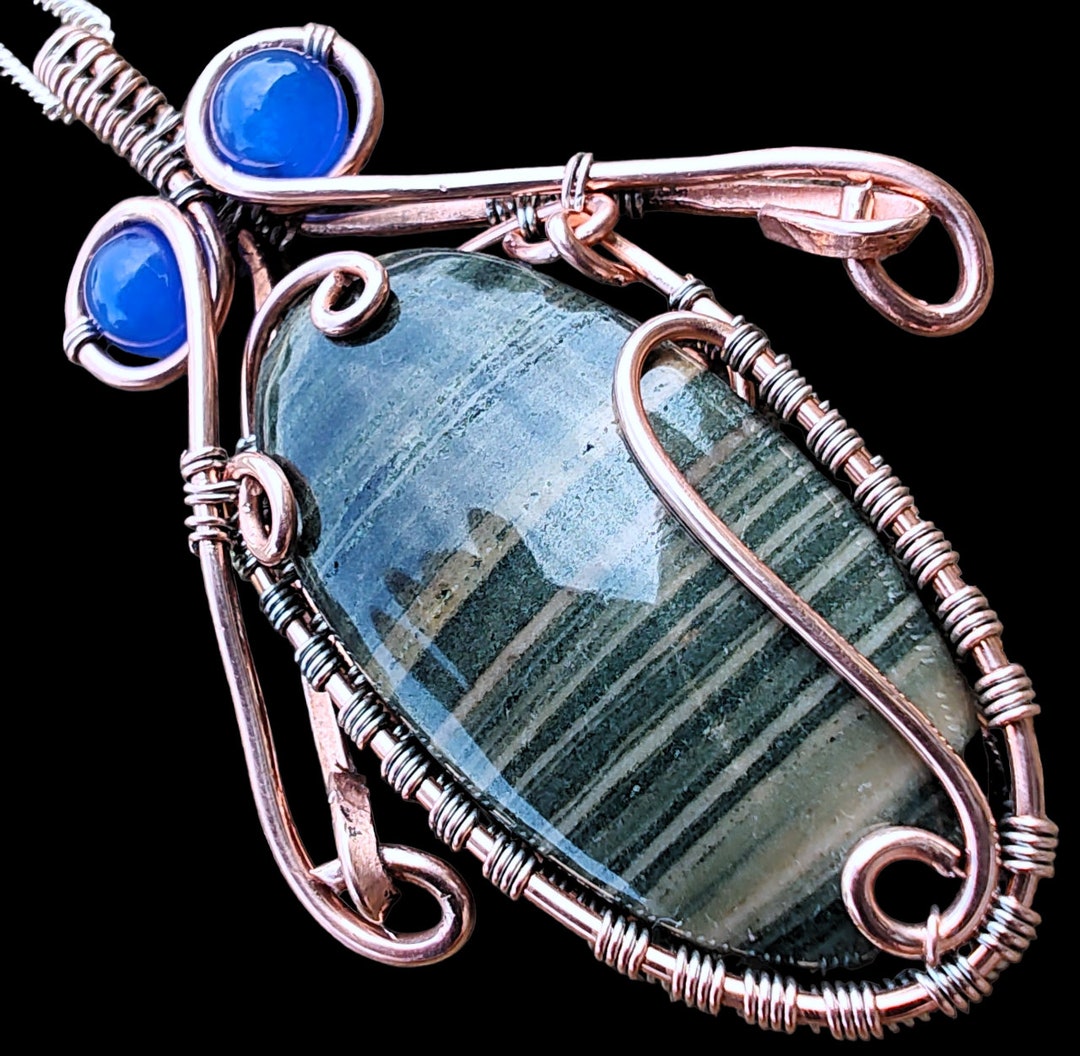 Blue Sapphire Green Jasper Copper Elven Elvish Elf Victorian Fantasy ...