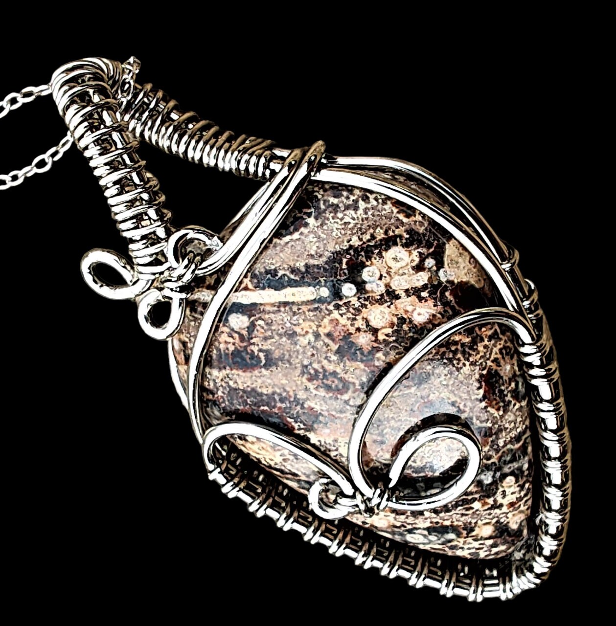 Elegant Teardrop Silver Leopard Jasper Elven Elvish Mystical Fantasy ...