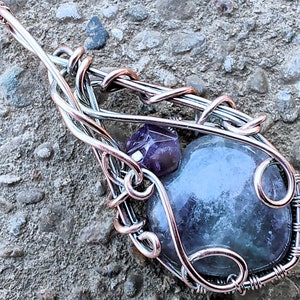 Rainbow Fluorite Heart Amethyst February Copper Elven Elvish Victorian ...