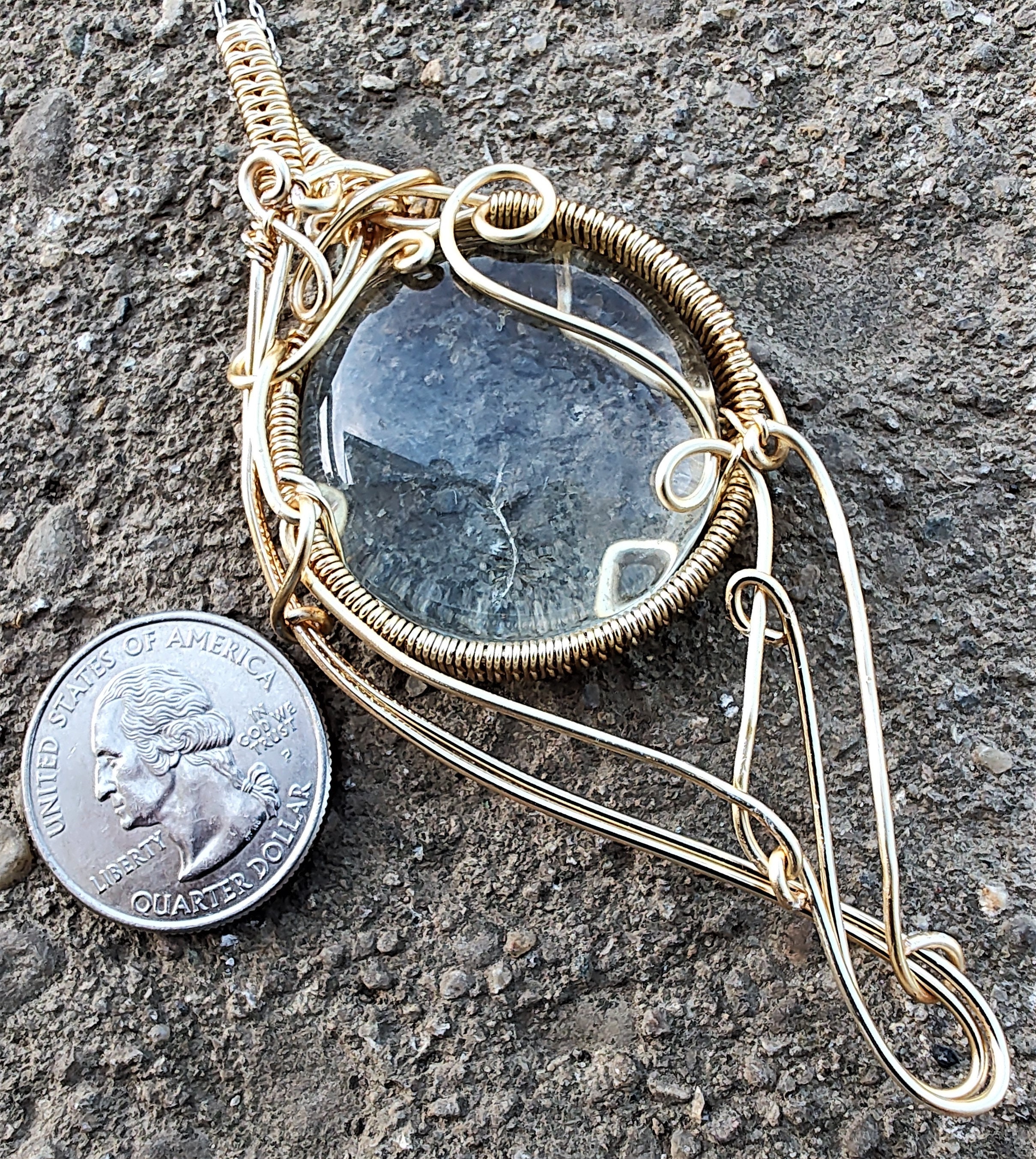 Huge Beachy Gold Plated Copper Glass Crystal Magical Elven Elvish ...