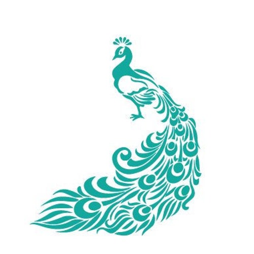 Peacock Decal Peacock Sticker Car Decal Laptop Decal Cup Etsy