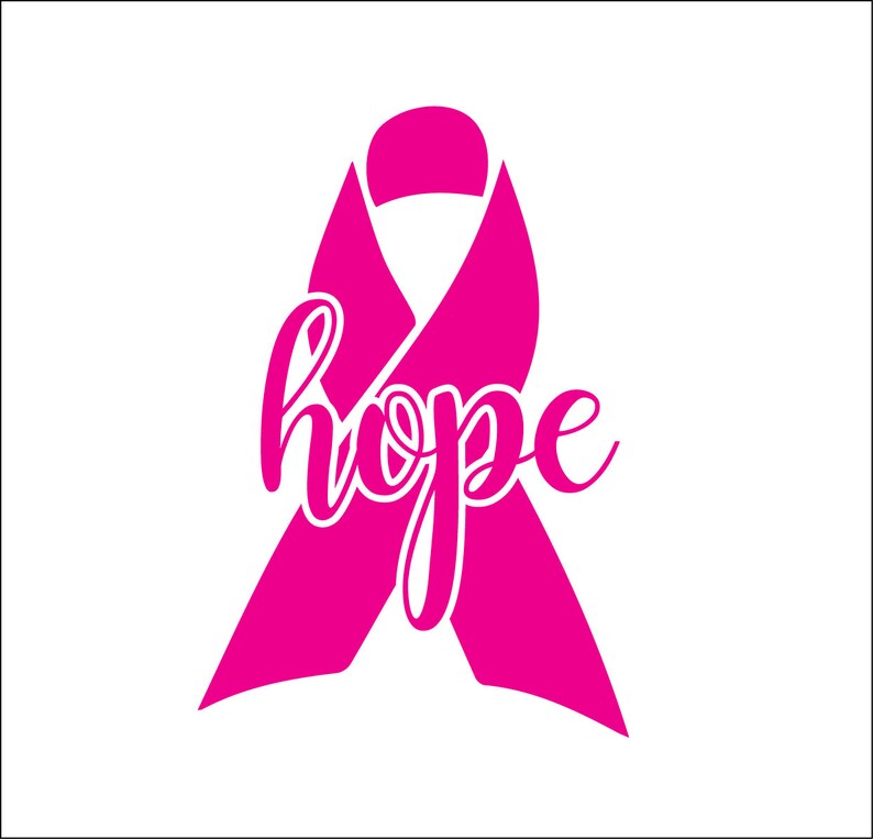 Hope Cancer Awareness Ribbon File Svg Ai Dxf Eps Png | Etsy