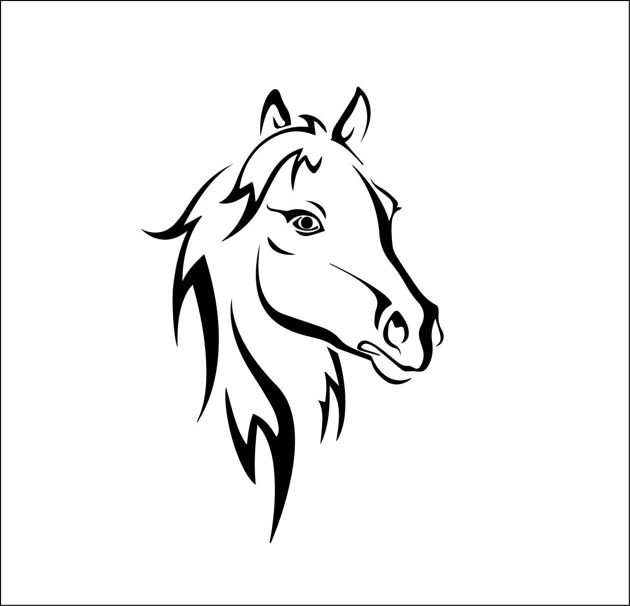 Pretty Horse Head Equestrian File Svg Ai Dxf Eps Png - Etsy