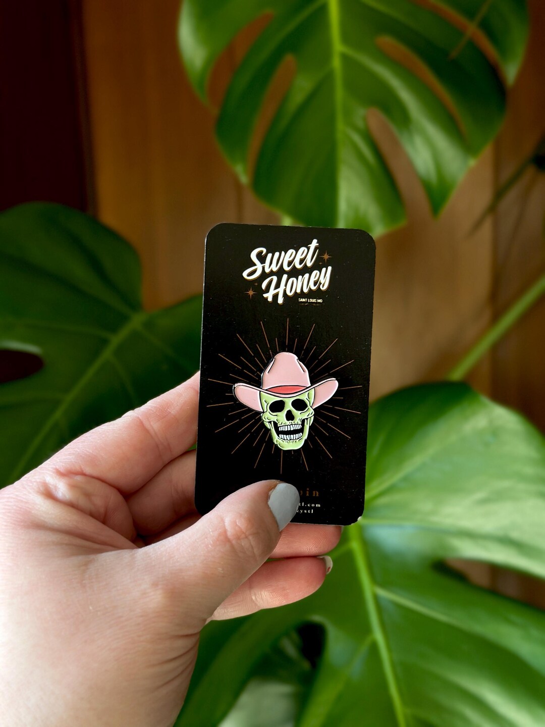 Cowghoul Pink Cowgirl Hat Skull Enamel Pin Let's Go Ghouls! - Etsy